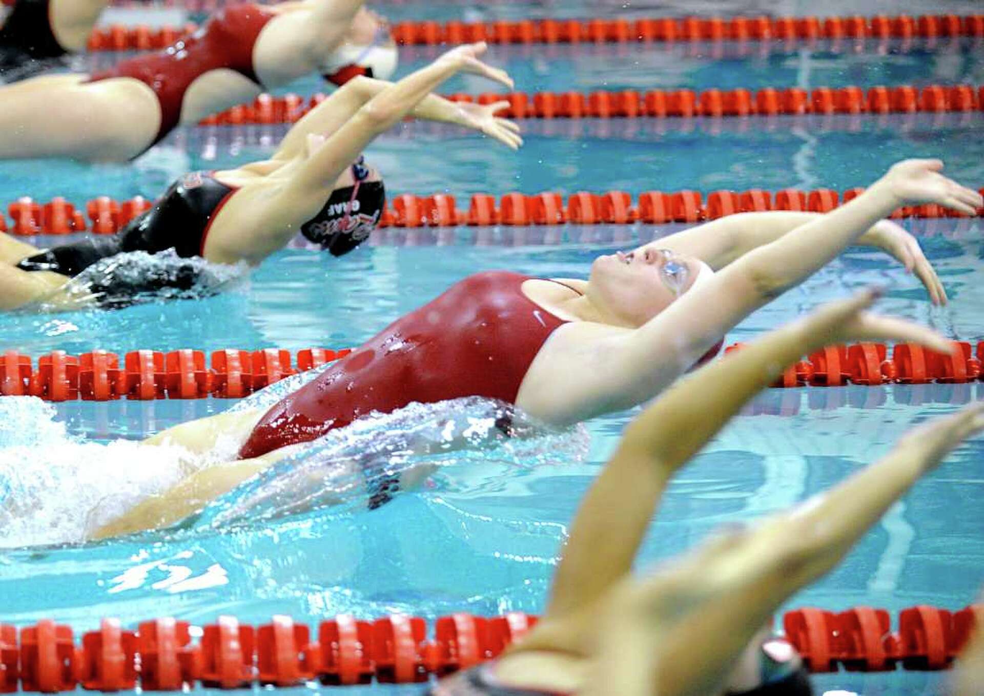 Greenwich girls swim team defeats FCIAC rival New Canaan