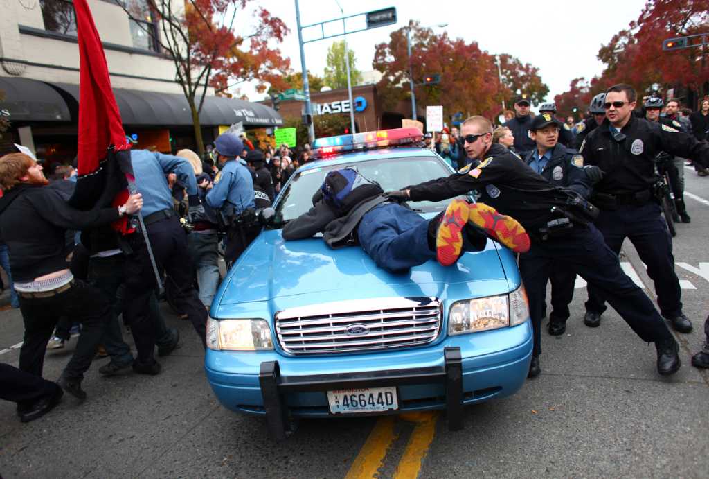 Protesters arrested, pepper-sprayed at Chase bank
