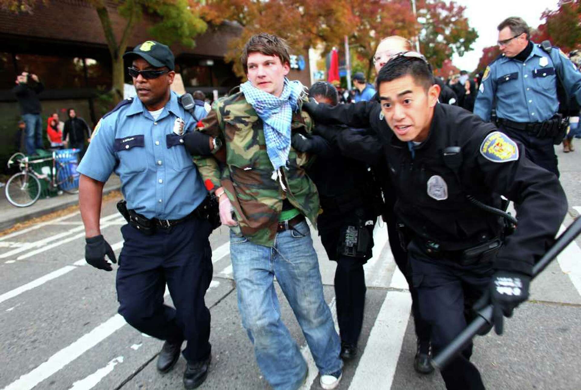 Protesters arrested, pepper-sprayed at Chase bank