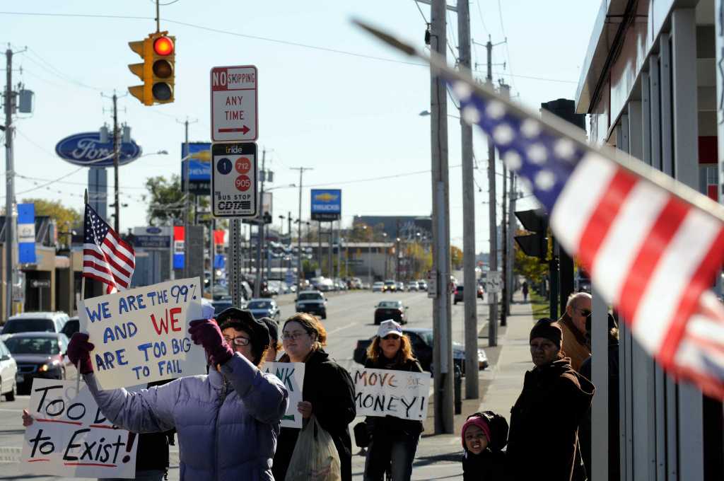 Protest: Big banks sold us out