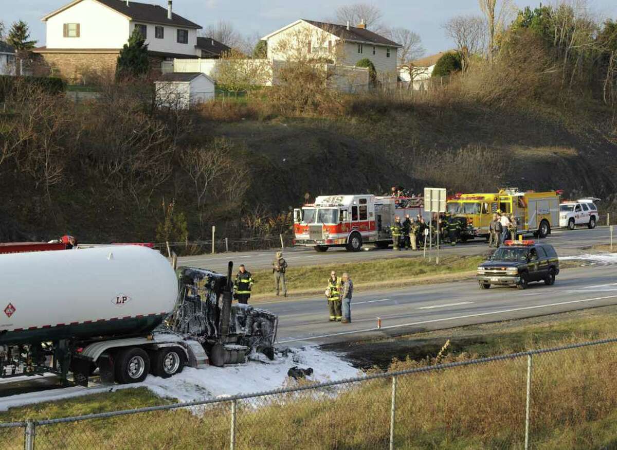 Propane truck fire snarled Route 7 traffic