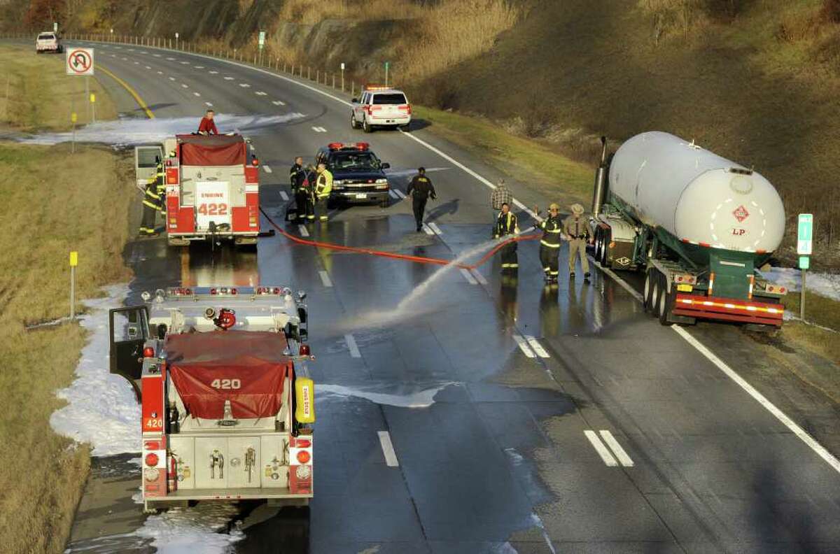 Propane truck fire snarled Route 7 traffic