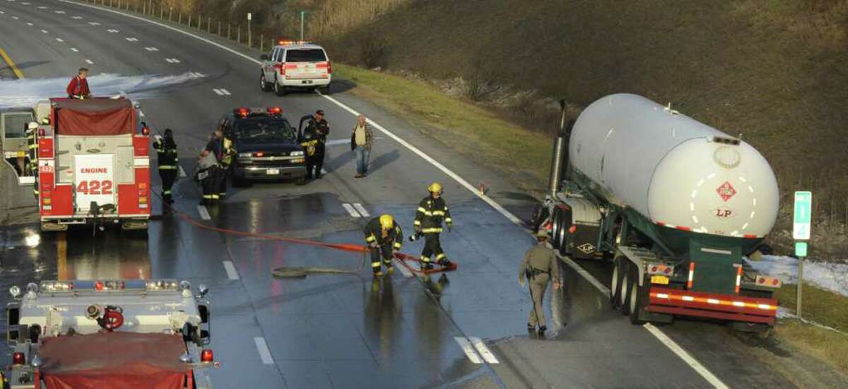 Propane truck fire snarled Route 7 traffic