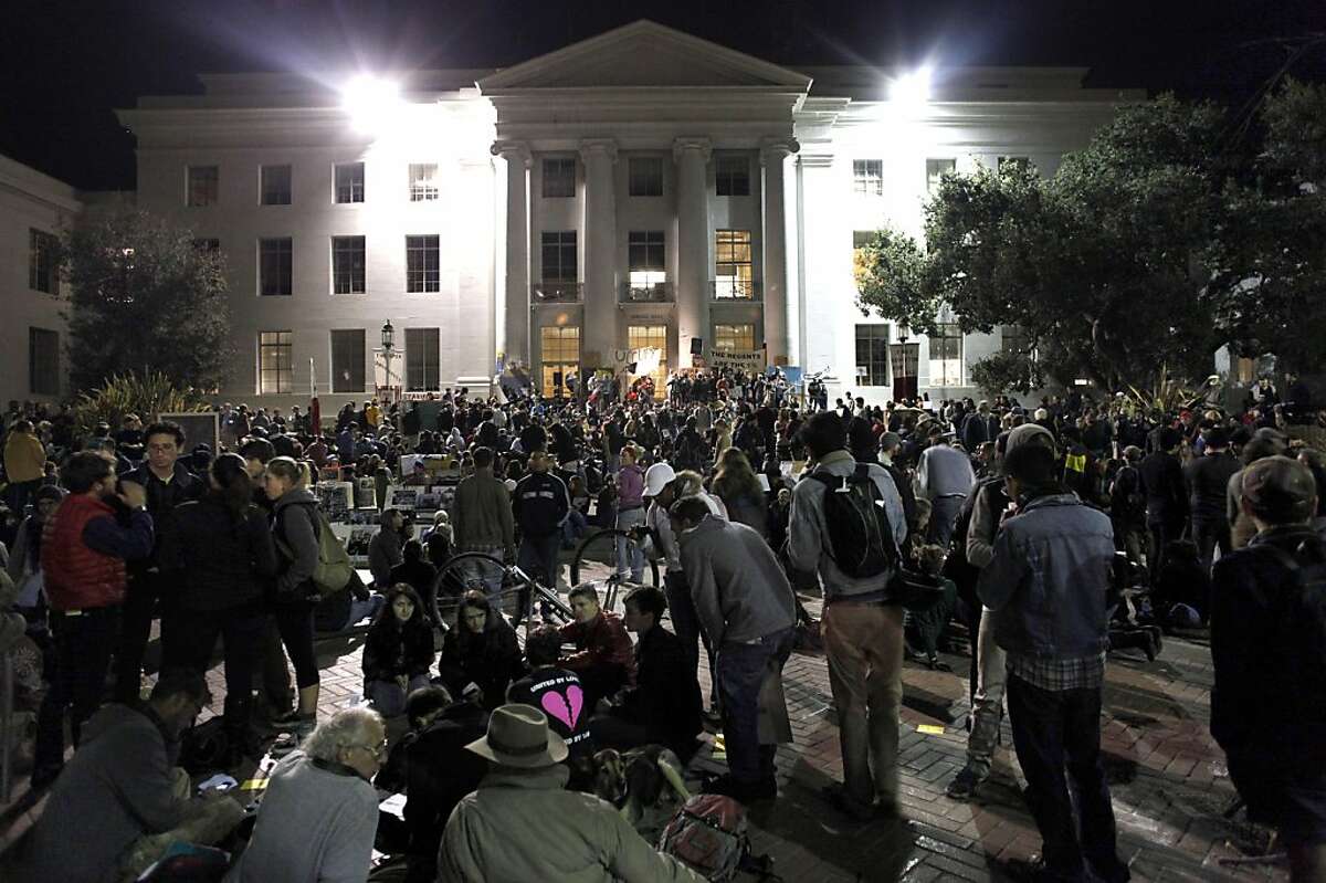 Huge protest at UC Berkeley - vote to set up camp