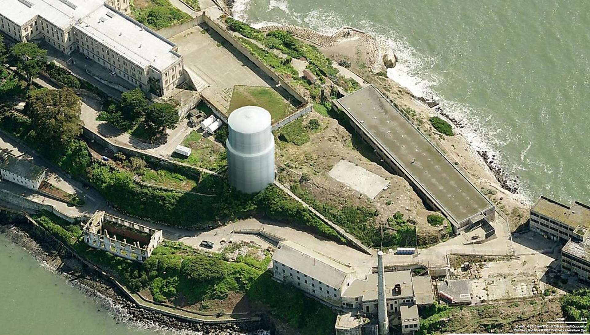No escaping it - Alcatraz water tank gets face-lift
