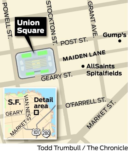 Union Square and Maiden Lane, San Francisco
