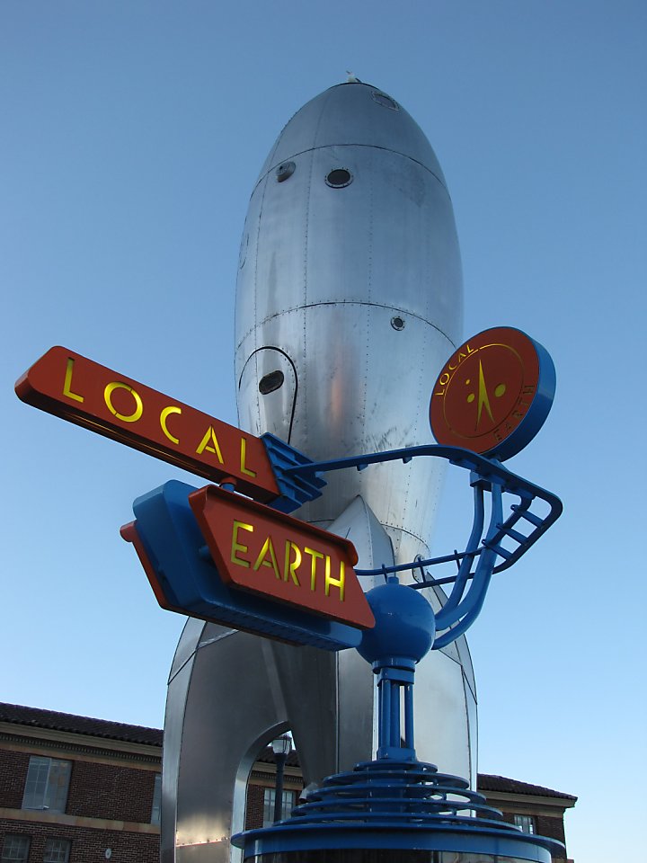 A rocket ship in an unlikely place