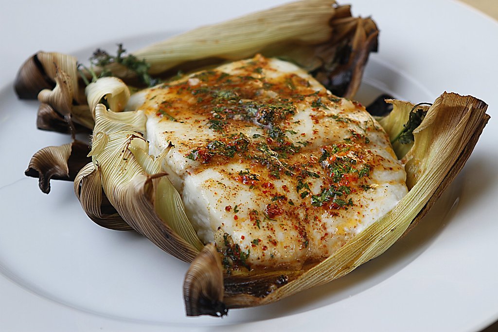 Barbecue fish fillet in a corn husk; it's no fuss
