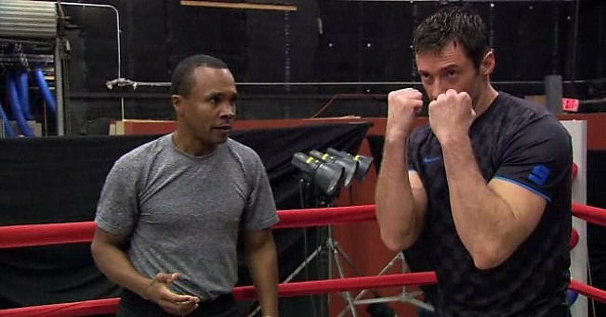 Sugar Ray Leonard helps Hugh Jackman go distance