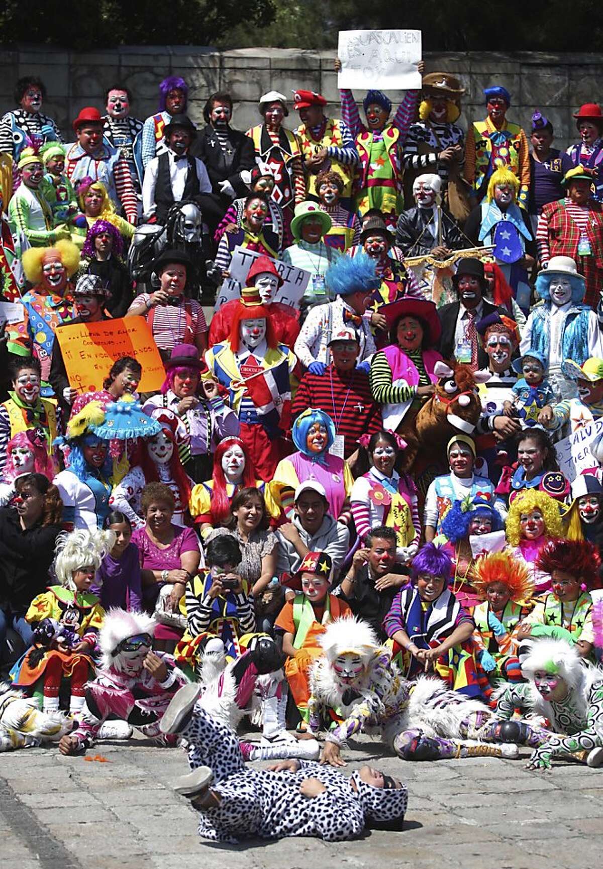 A convention of clowns