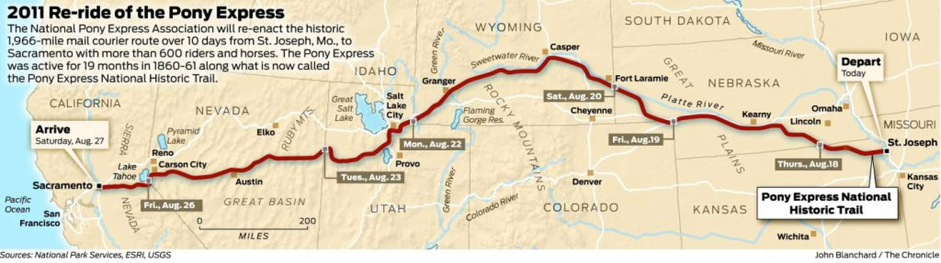 Pony Express Map