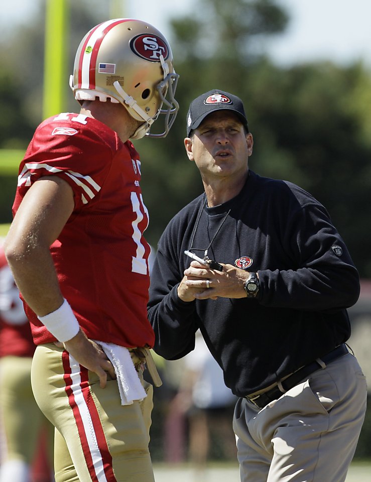 Harbaugh says Alex Smith looks good in practice
