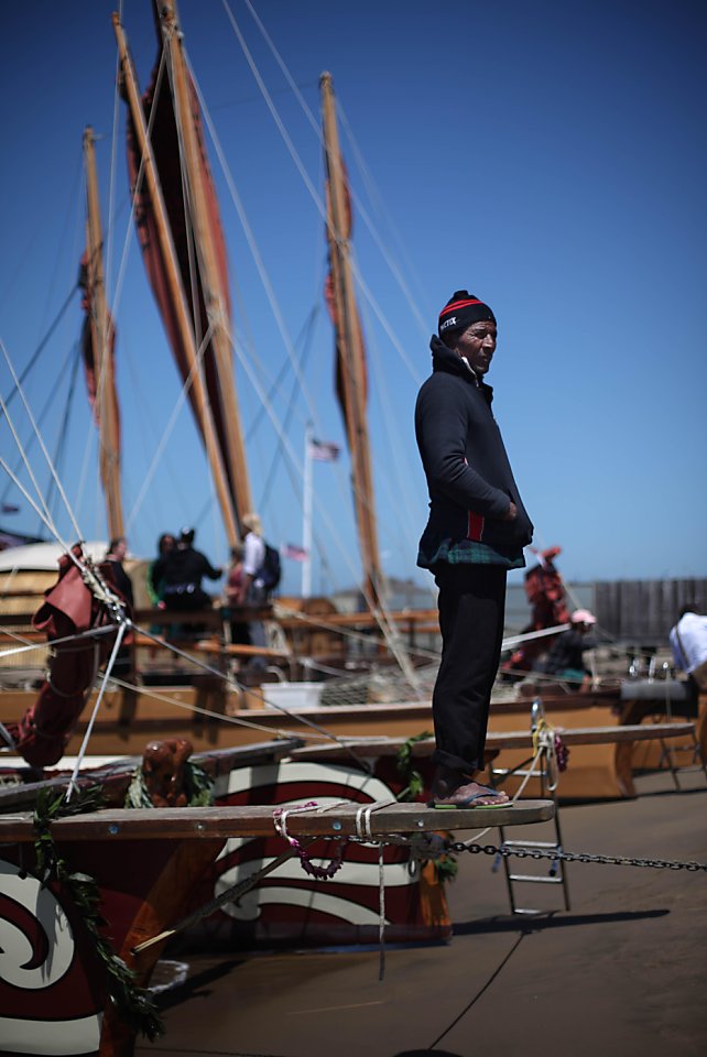 South Pacific islanders visit S.F. Bay, by canoe