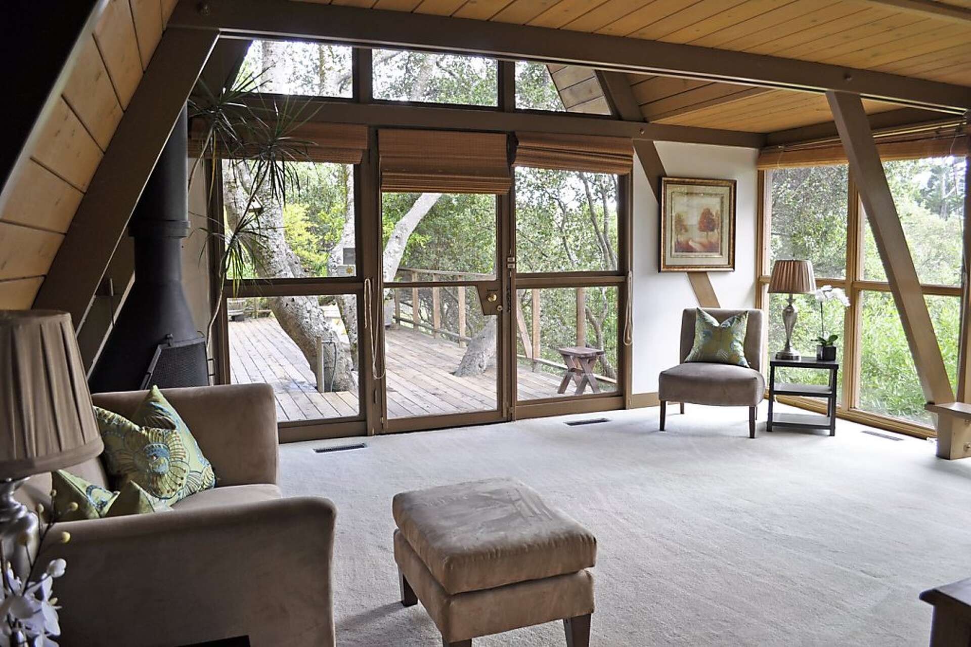 Rustic A-frame with large deck in Mill Valley