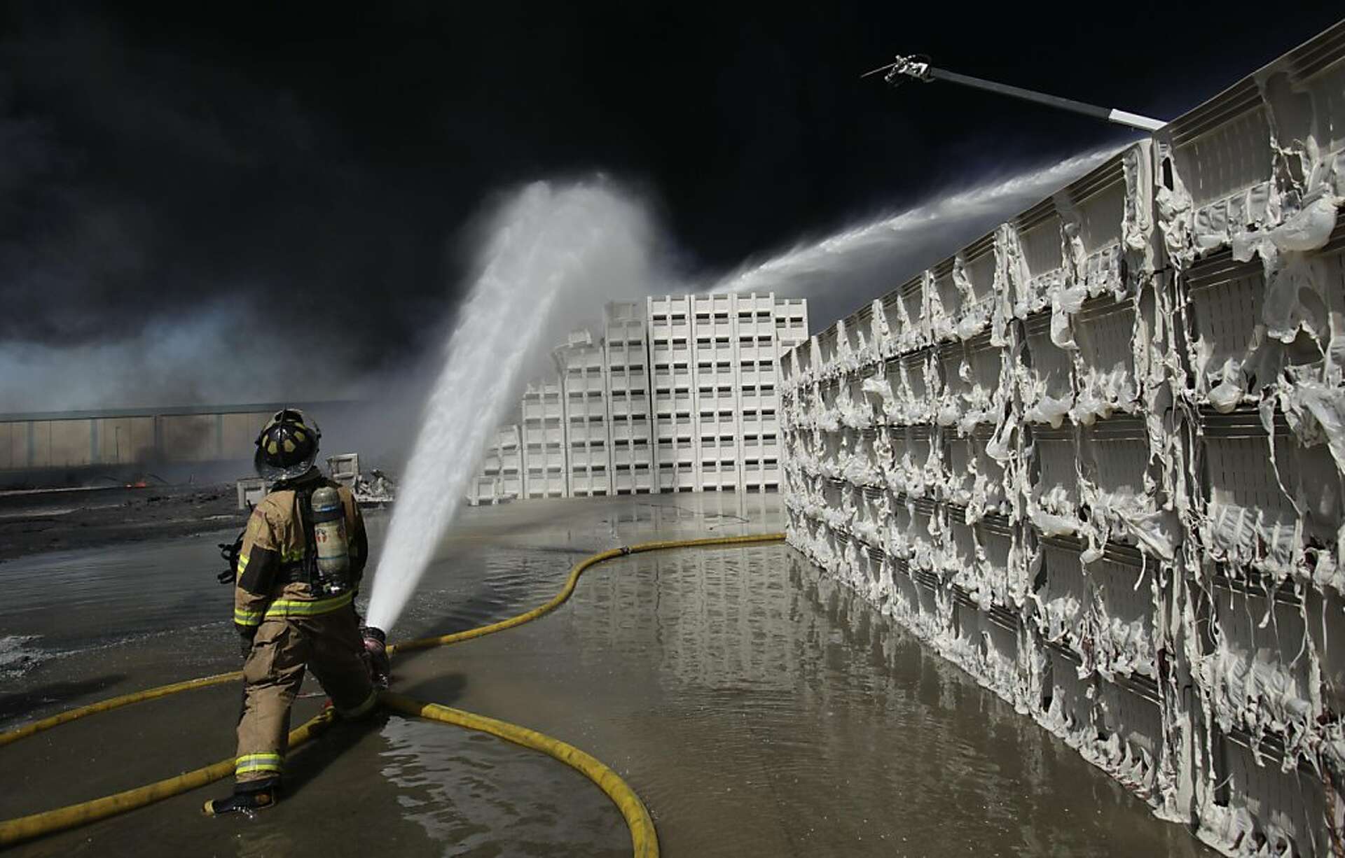 6-alarm fire at Fairfield plastic company
