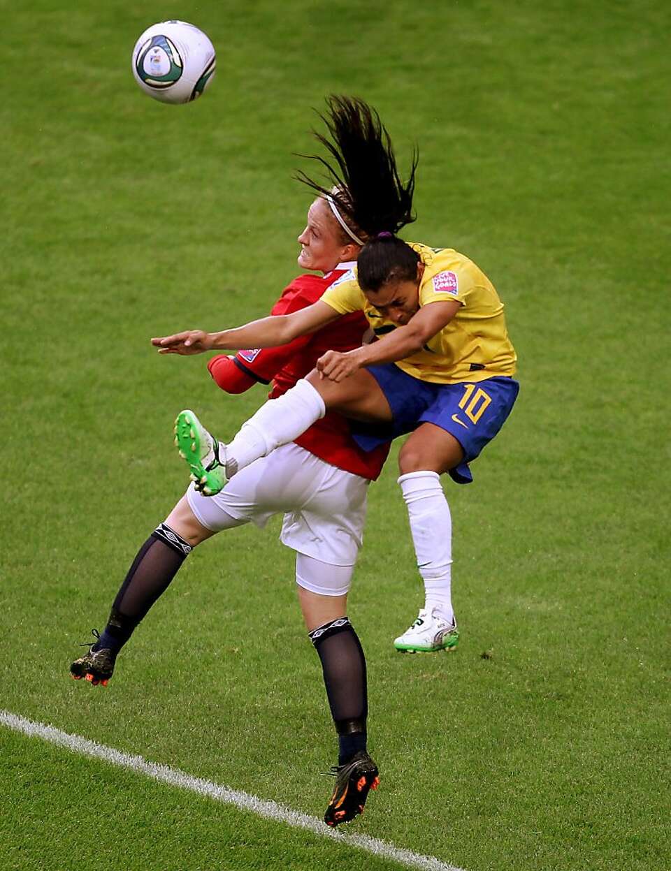 Marta scores twice, Brazil moves to quarters