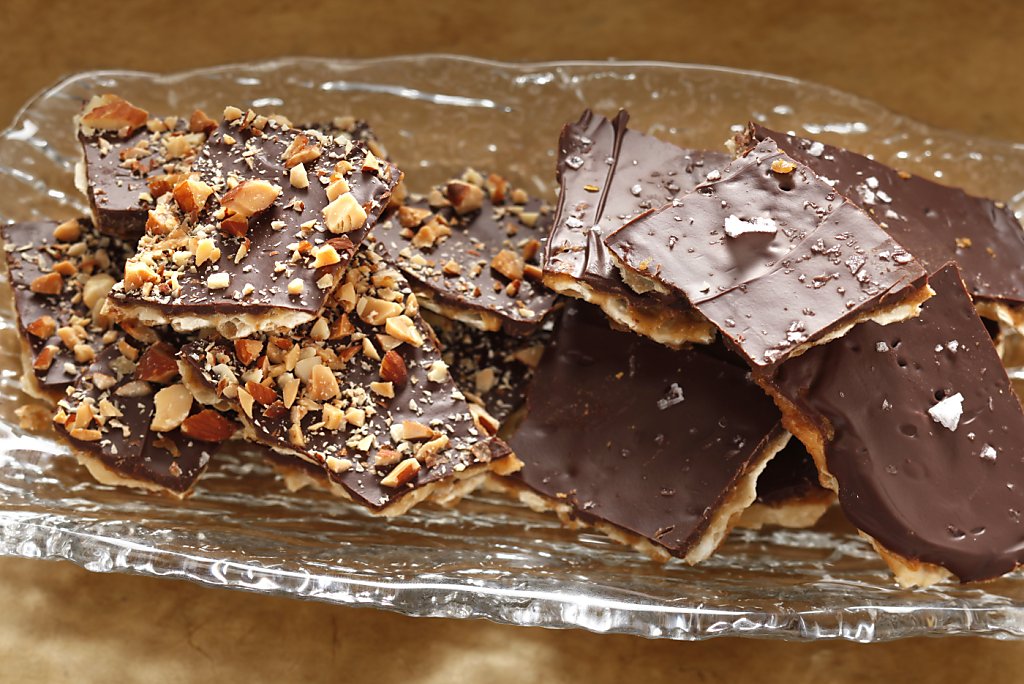 Play with toppings, make matzo brittle your own