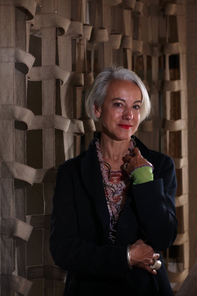 Louise Mann's sheer natural fabric room dividers