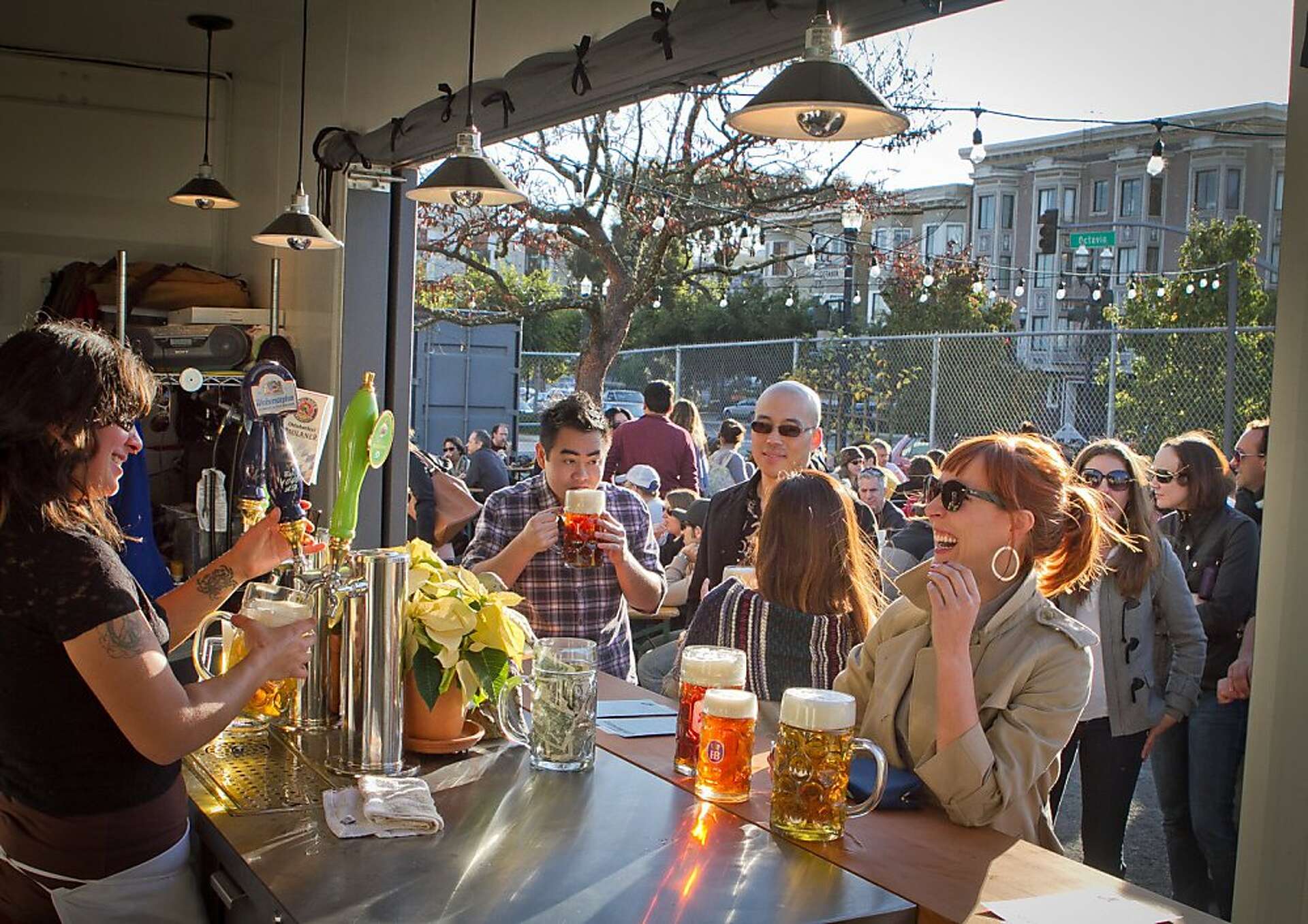 Biergarten in S.F.: Food, beer in great outdoors
