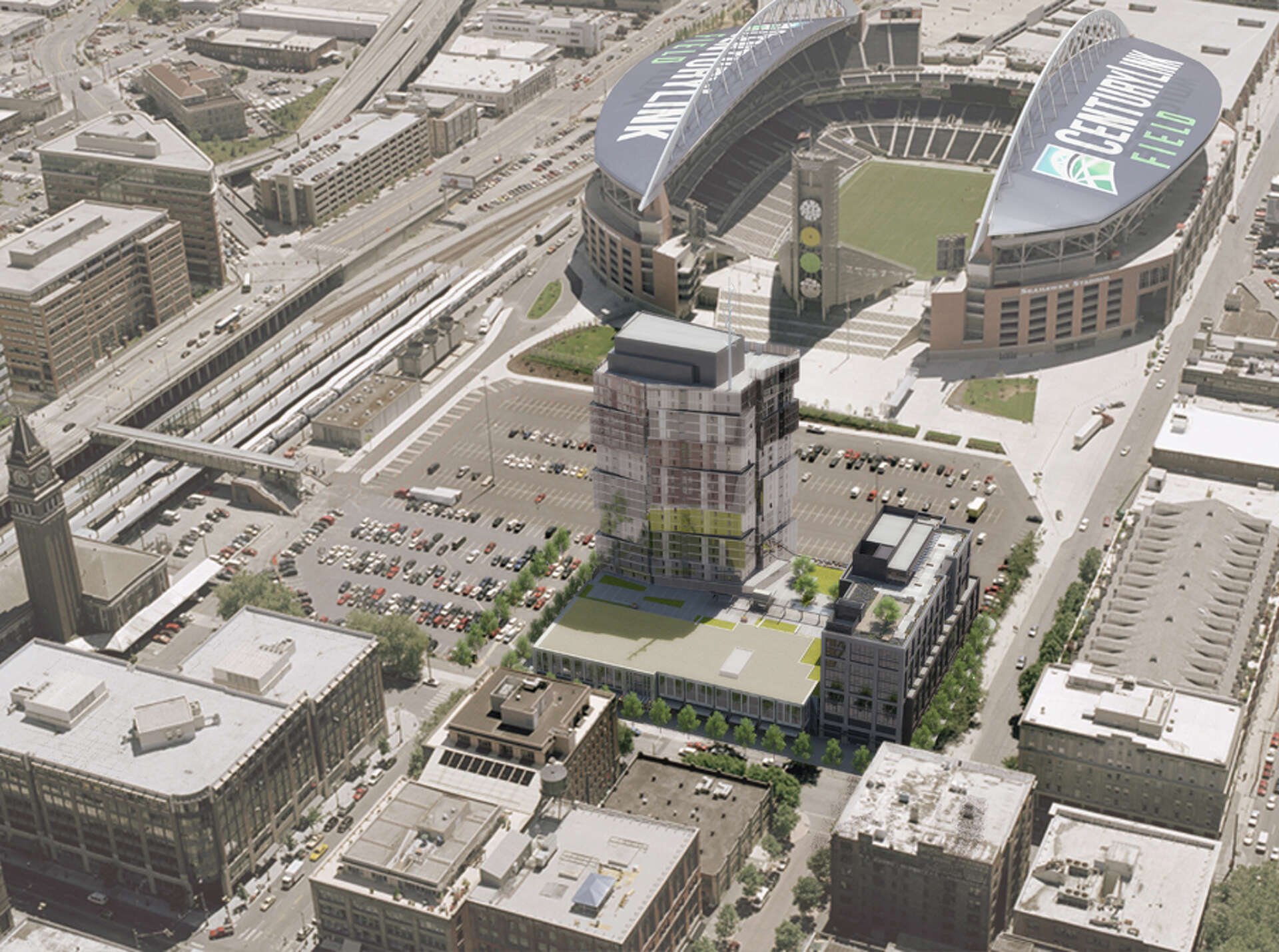 Blocky new building would set tone in stadium north lot