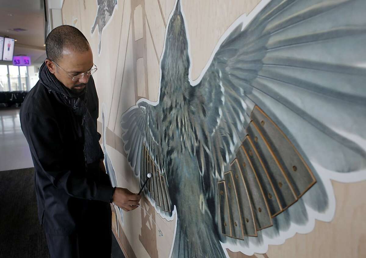 Walter Kitundu creates calming art at SFO's T2