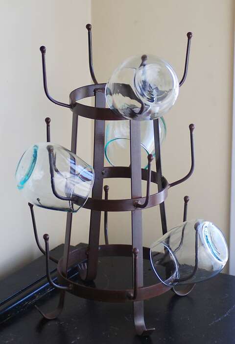 Wine-bottle drying racks go industrial