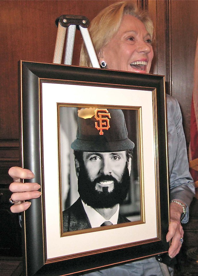 Bearded Gavin Newsom unveiled in portrait gag