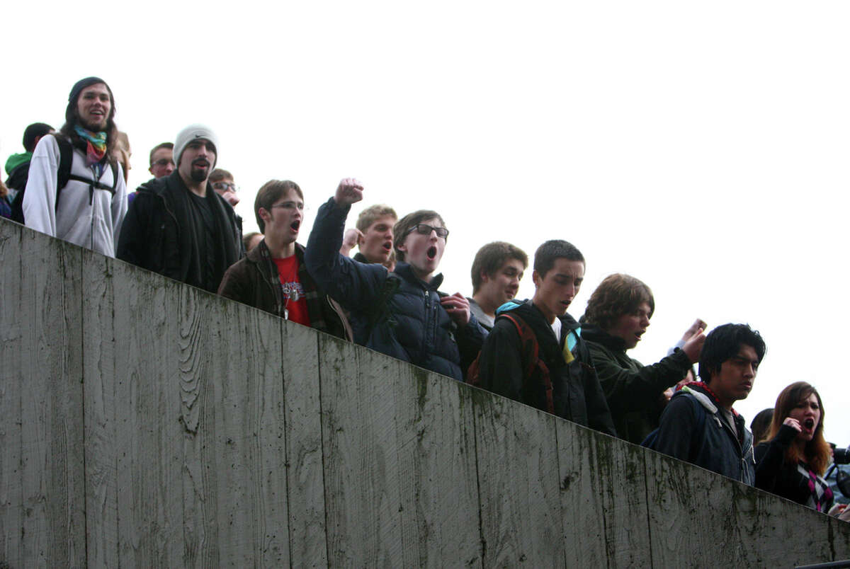 Local high school students walk out, protest education cuts