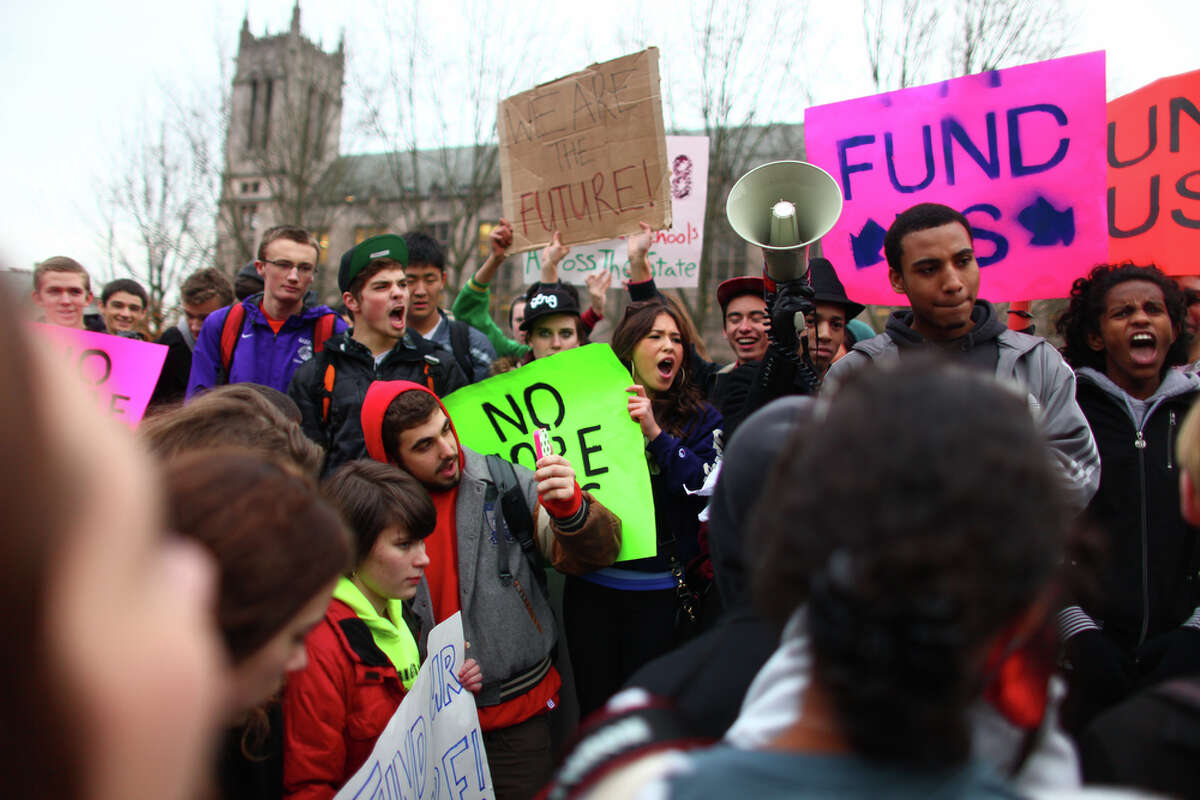 Local high school students walk out, protest education cuts