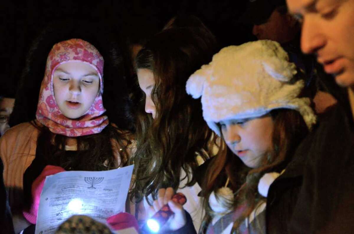 New Canaan residents celebrate the start of Hanukkah