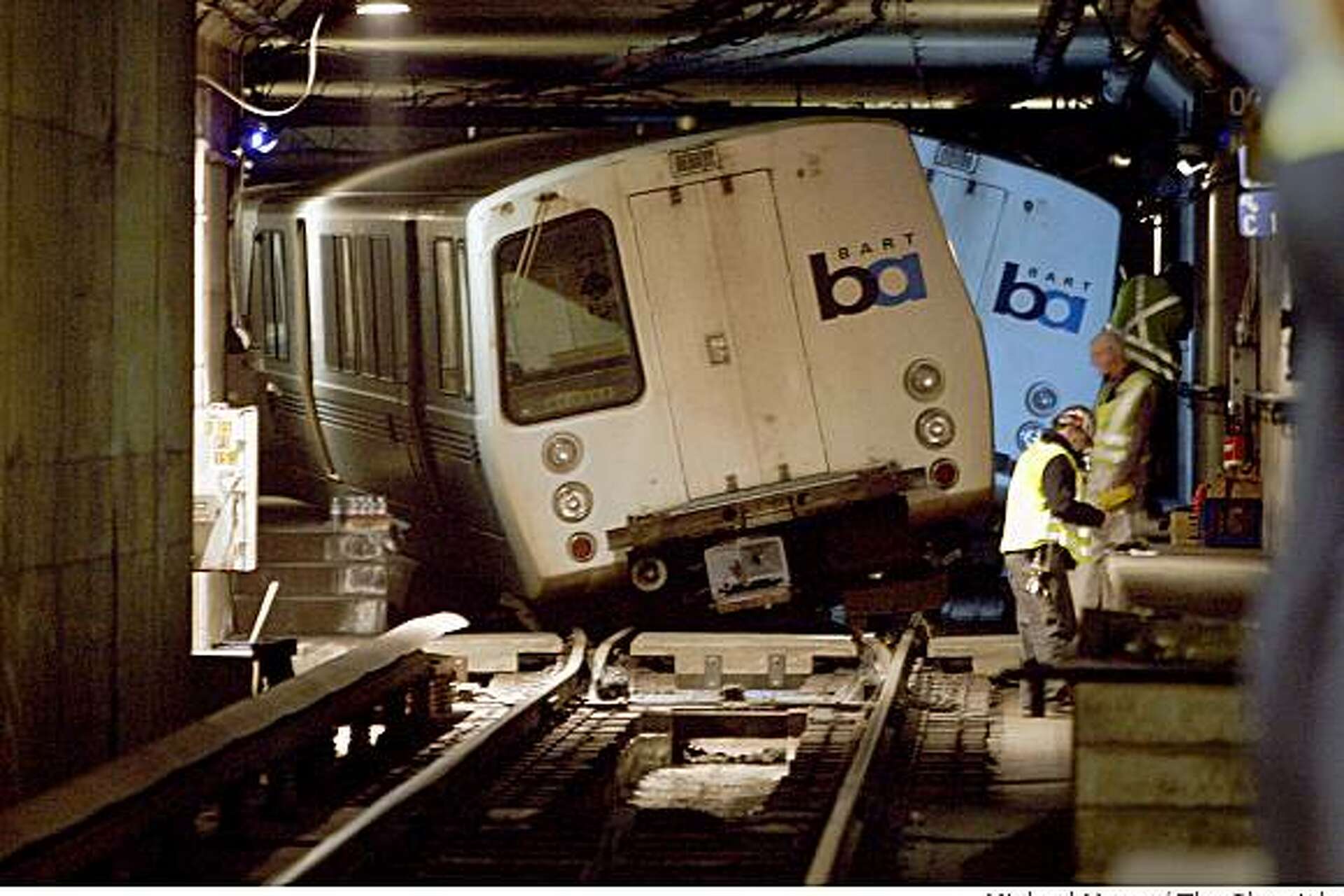 BART trains on time, crash site to be cleared