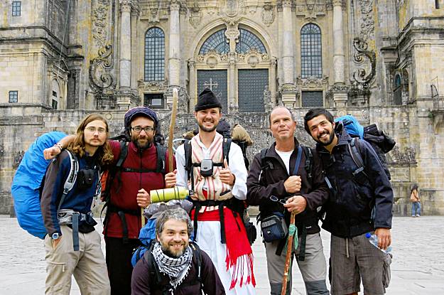 Pilgrims and barnacles in Santiago de Compostela, Spain
