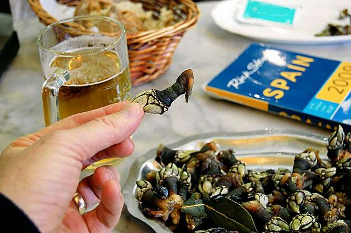 Pilgrims and barnacles in Santiago de Compostela, Spain