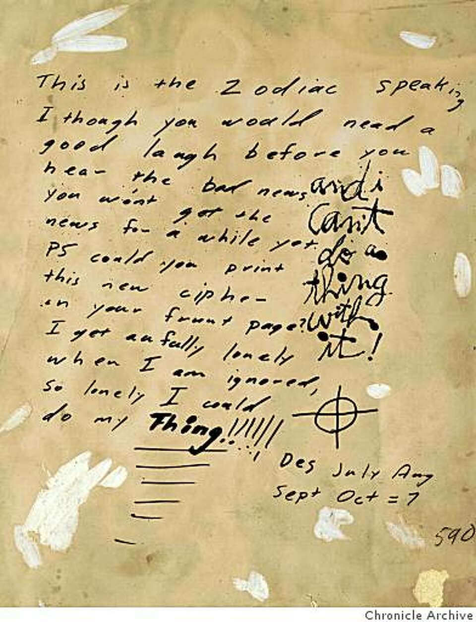 Zodiac Killer: The Letters