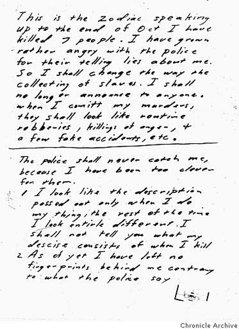 Zodiac Killer: The Letters