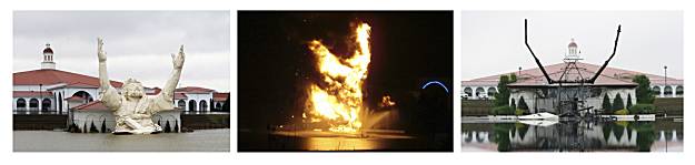 Lightning sets fire that destroys Jesus statue