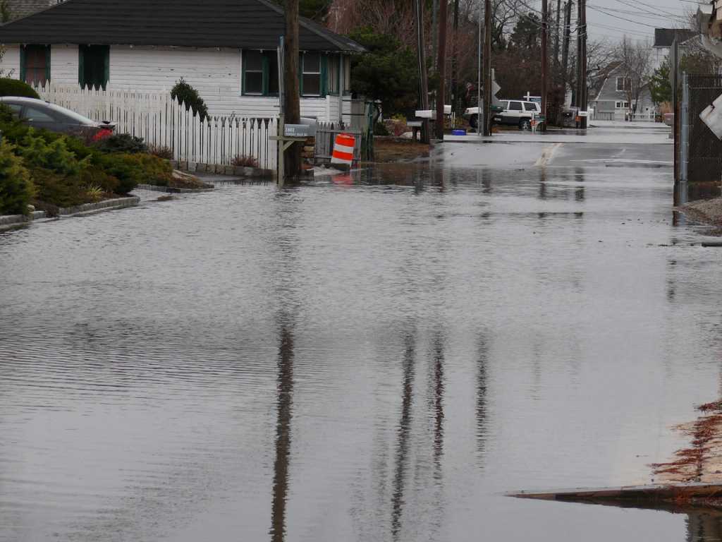 Coastal flooding hits parts of Fairfield Beach Road