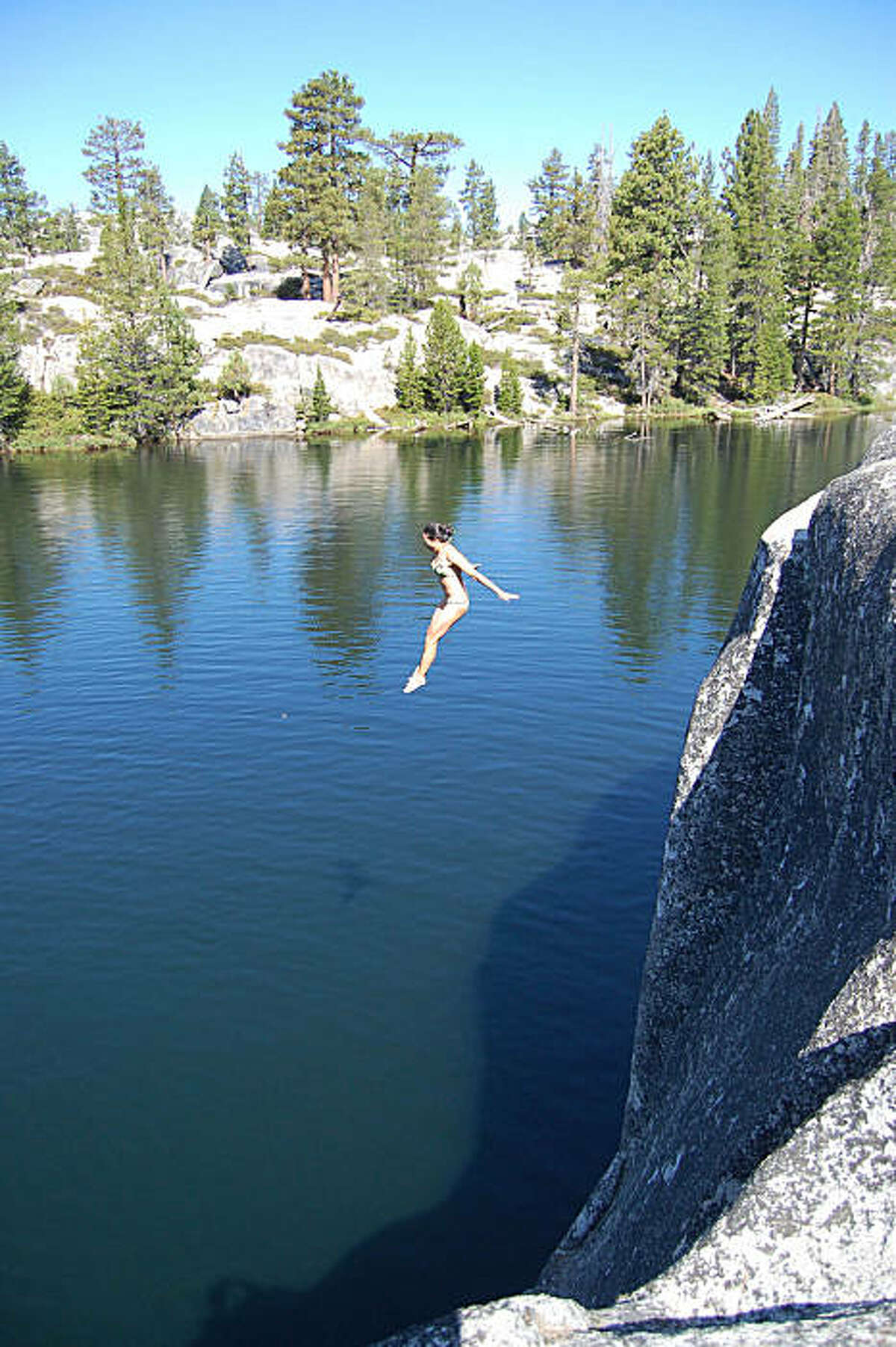 Geronimo! A great cliff-jumping spot in the Sierra