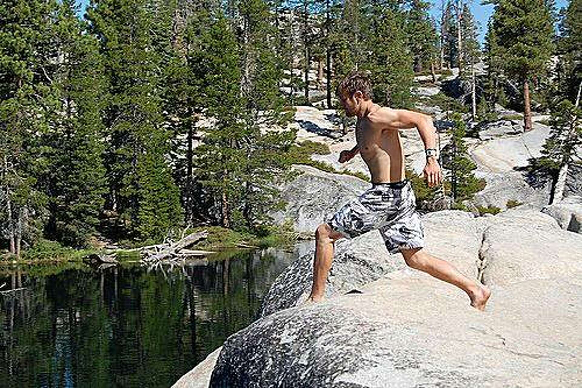 Geronimo! A great cliff-jumping spot in the Sierra