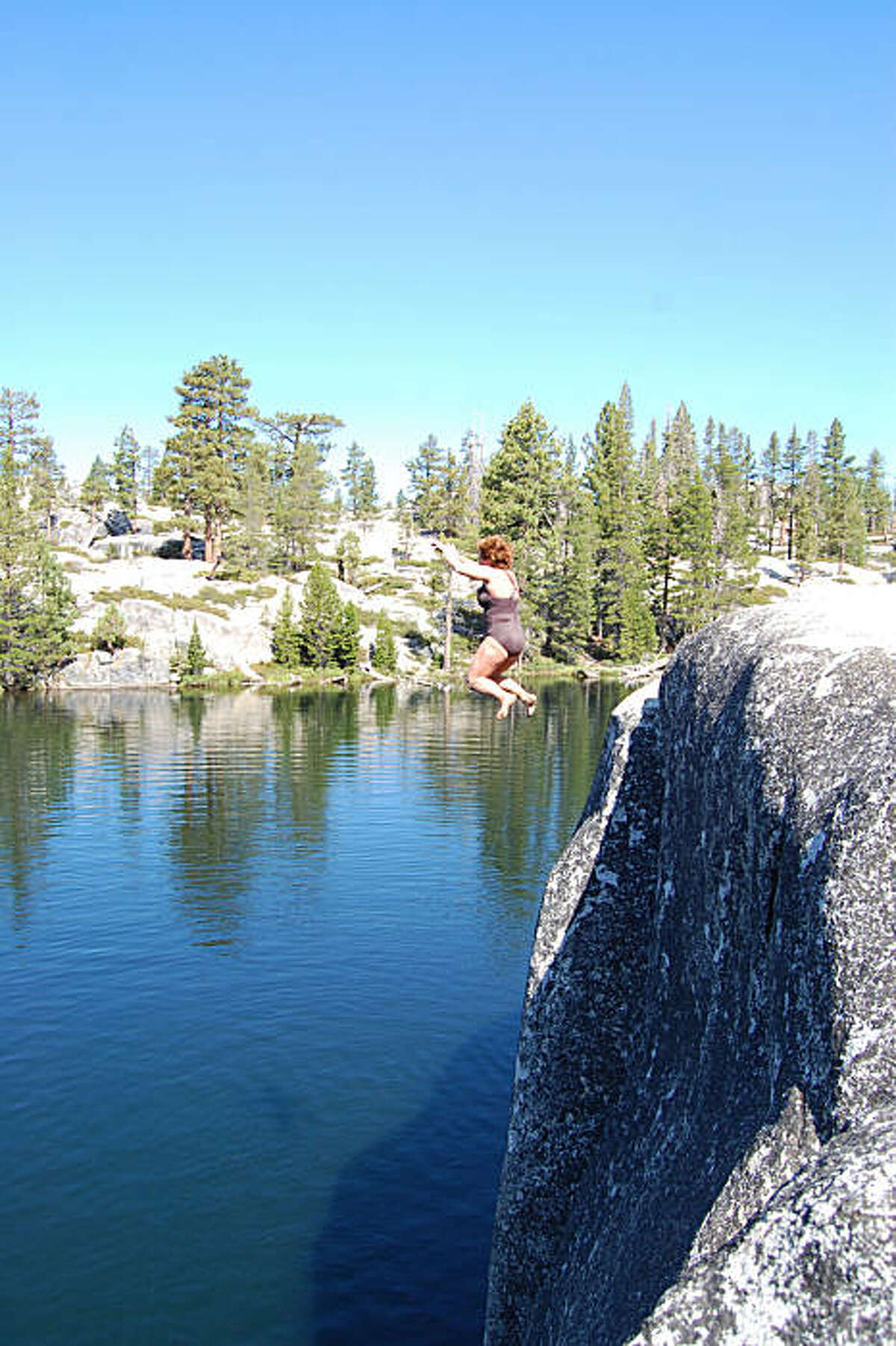 Geronimo! A great cliff-jumping spot in the Sierra