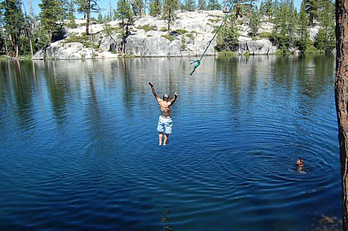 Geronimo! A great cliff-jumping spot in the Sierra