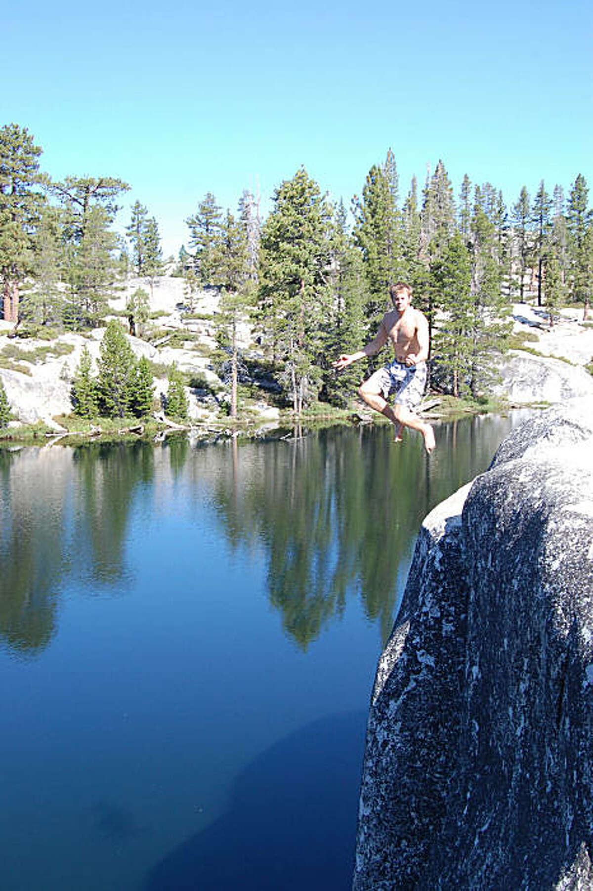 Geronimo! A great cliff-jumping spot in the Sierra