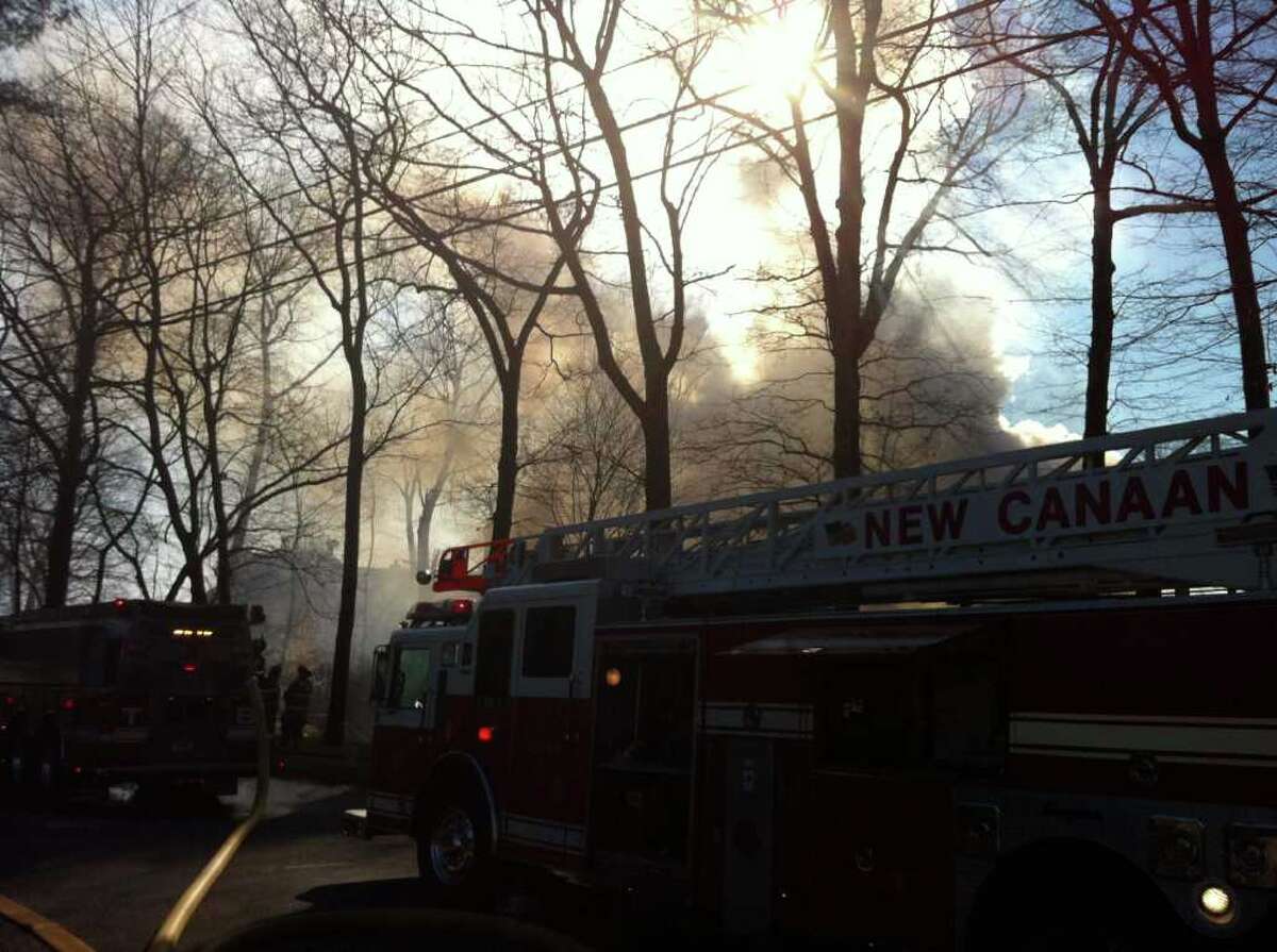 Fire razes New Canaan home