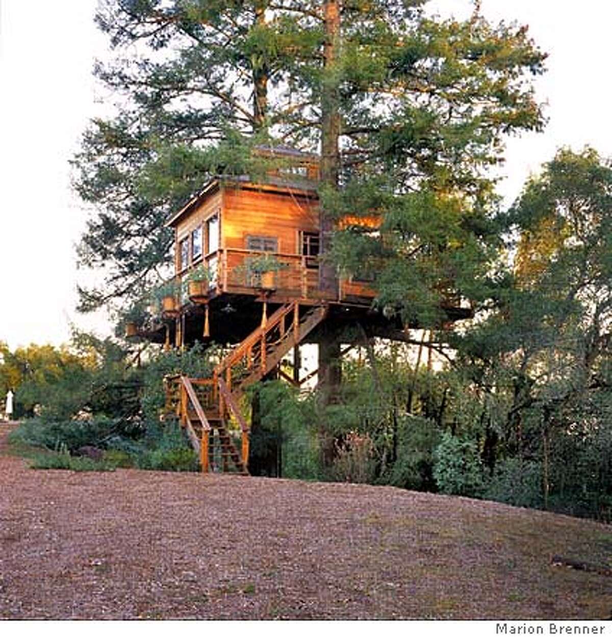 The High Life / A tree house overlooks the Russian River at a private ...