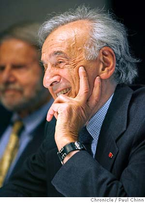 Wiesel back in SF amid tight security