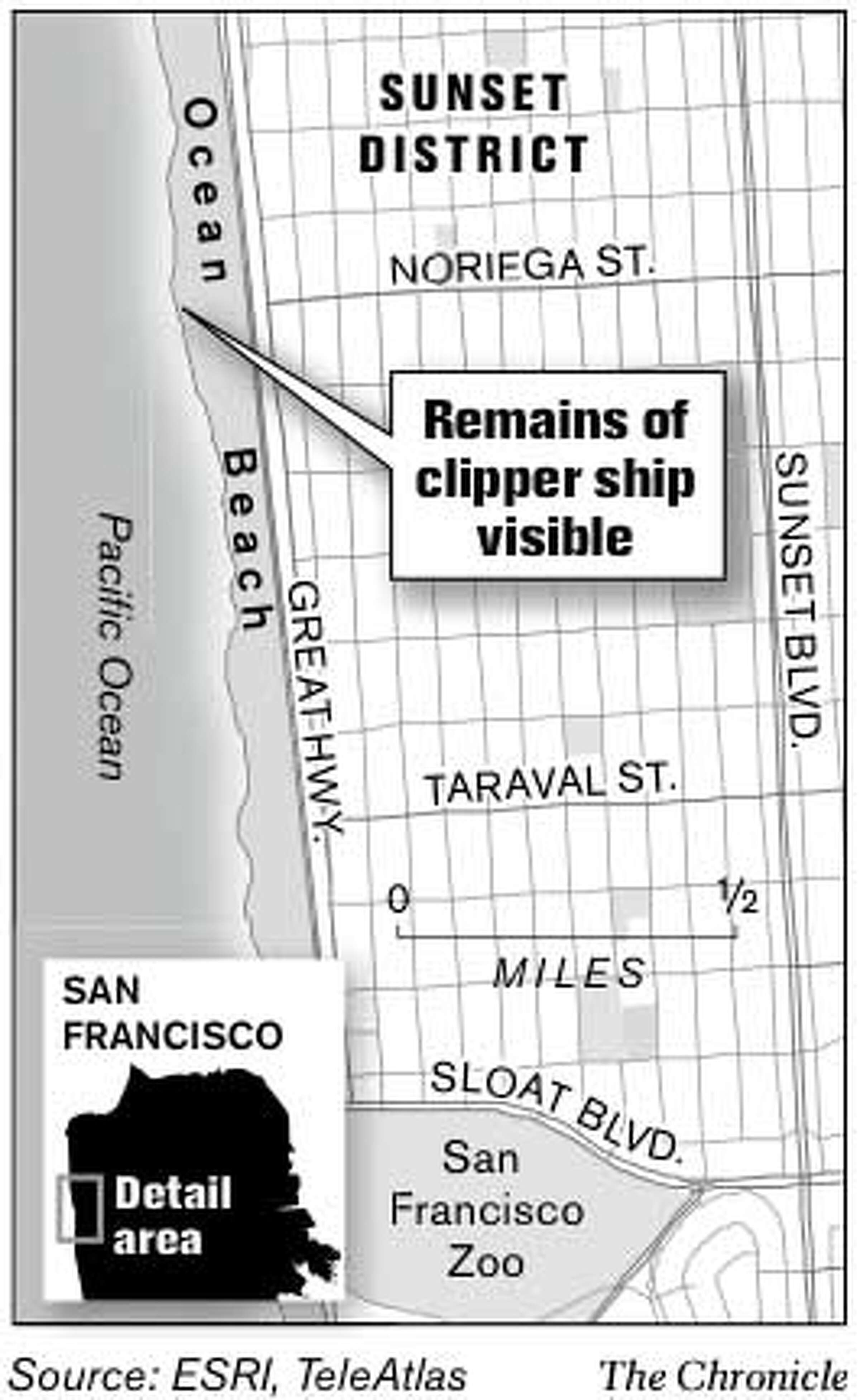 Shipwreck makes a romantic return / Remains of clipper ship appear ...