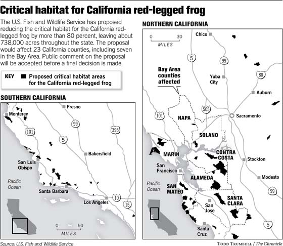 CALIFORNIA / Agency proposes reducing protected area for rare frog ...