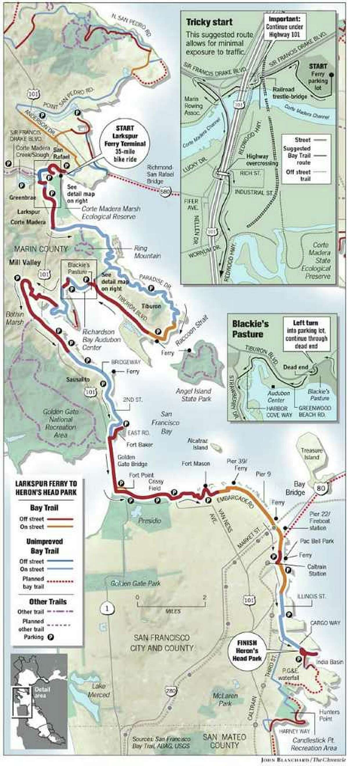 BAY TRAIL ADVENTURE / Shoreline secrets of San Francisco
