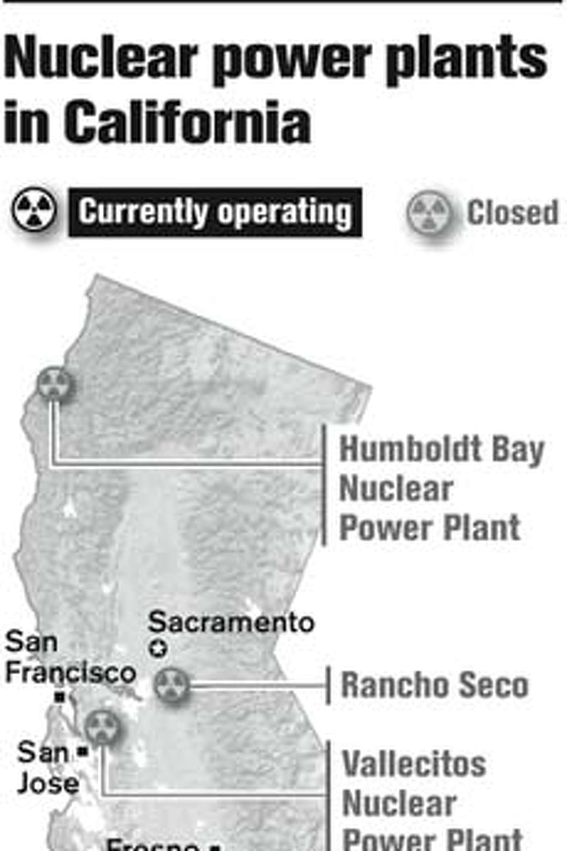 Nuclear Reactors In California Map Diablo Canyon | San Onofre Safety