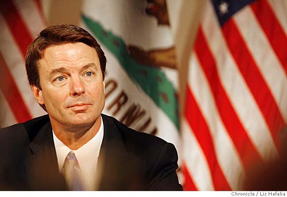 SAN FRANCISCO / Edwards talks about his wife, global warming